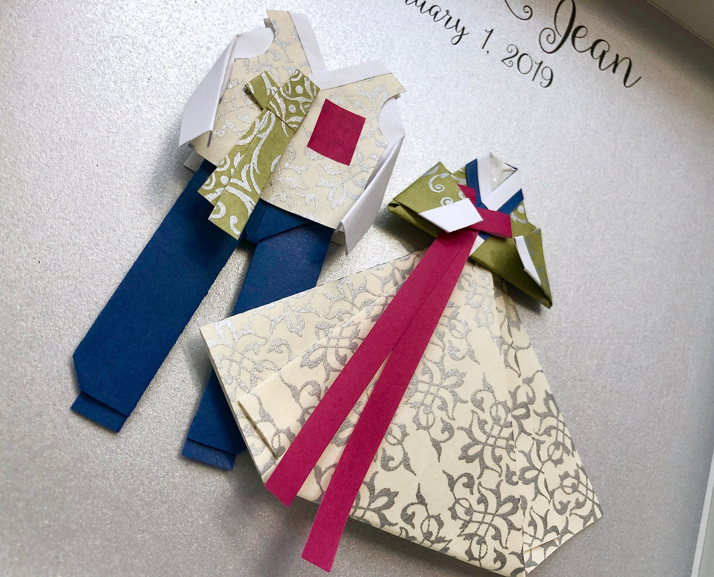 Personalized Korean Hanbok Wedding, Anniversary Frame – Paint & Paper Craft