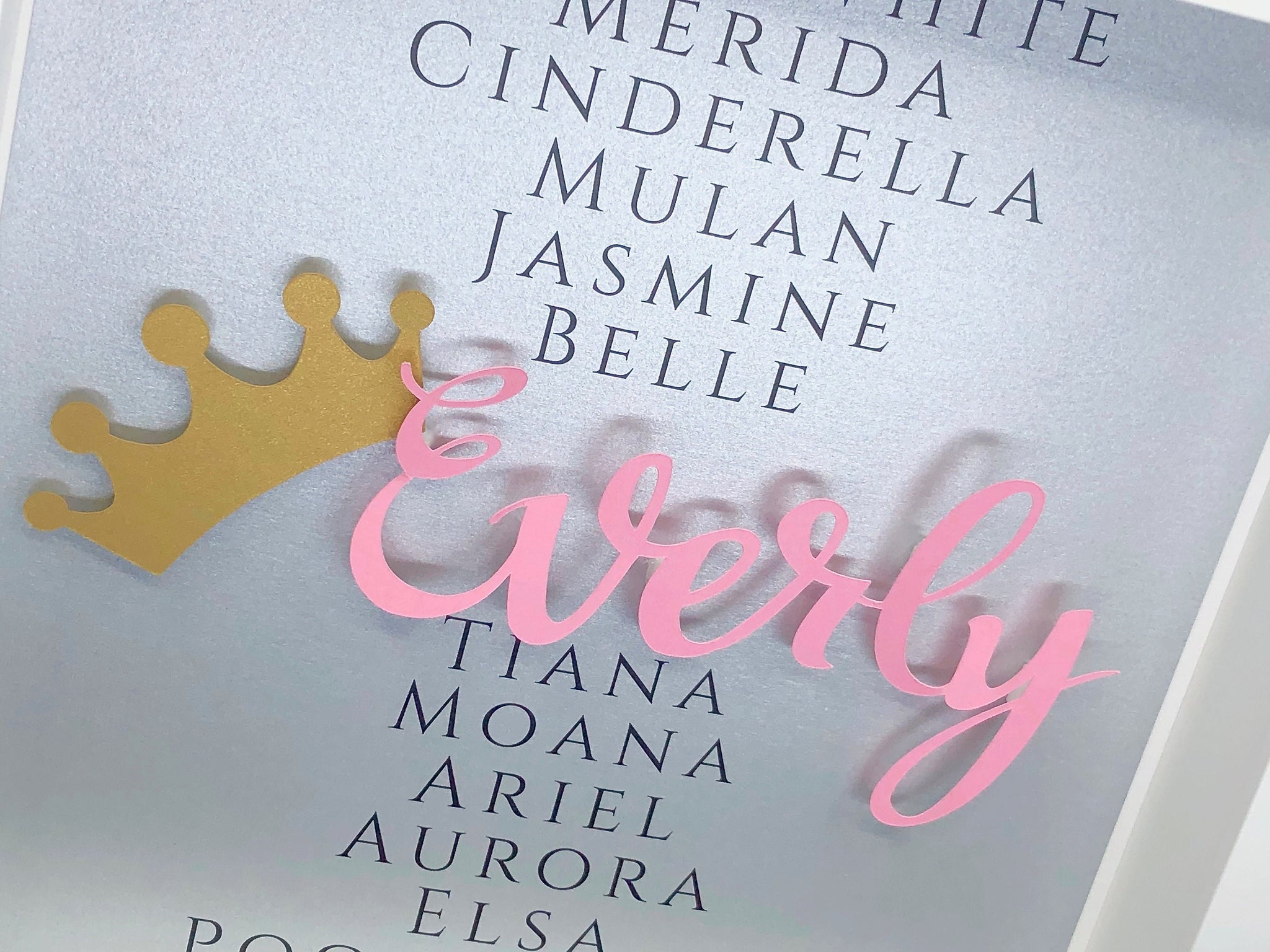 Personalized Disney Princess Baby Name Frame – Paint & Paper Craft