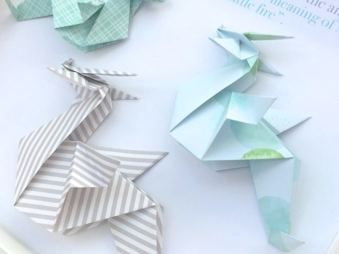 Personalized Baby Name Frame with Origami Dragons – Paint & Paper Craft