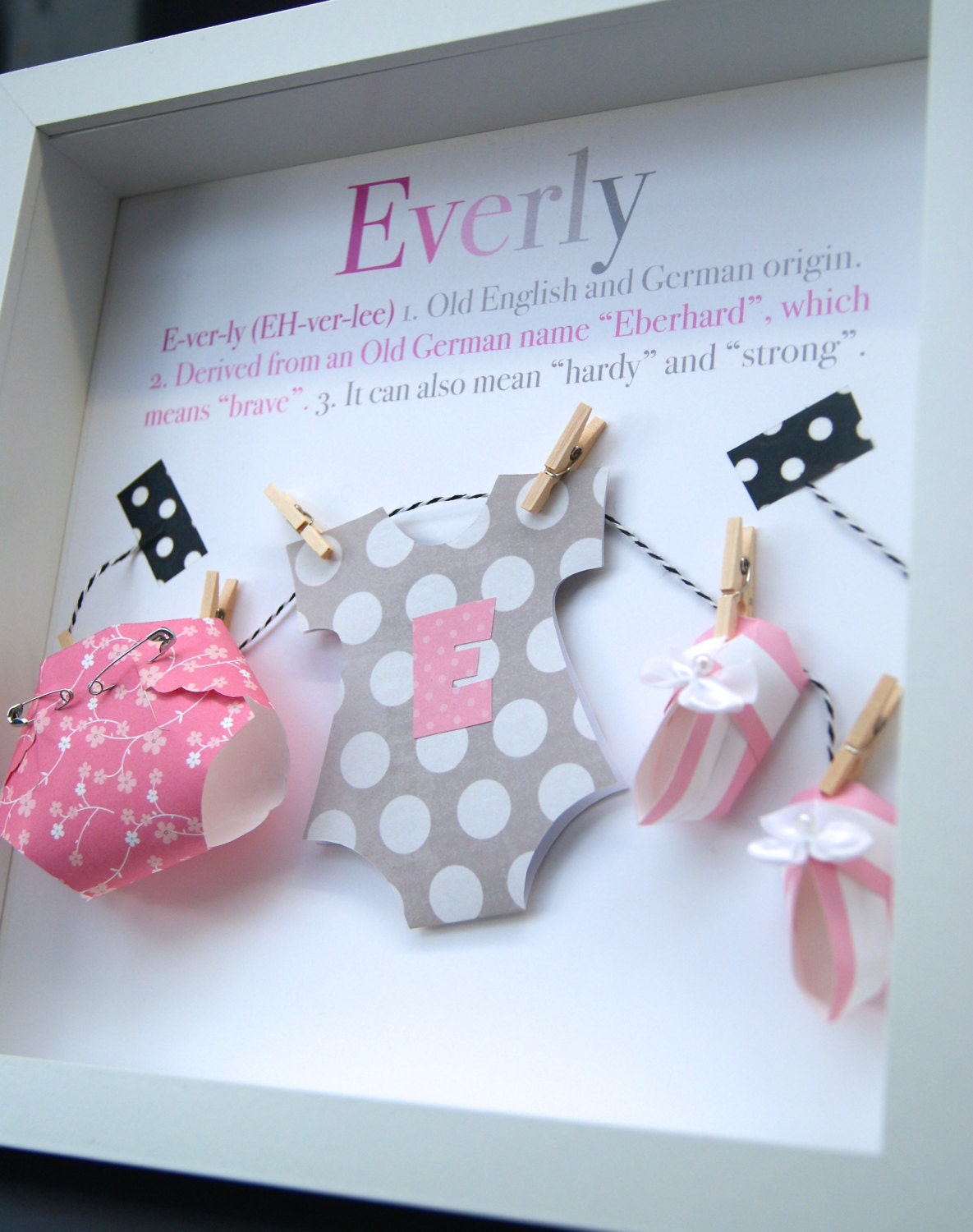 Personalized Baby Name Frame with Onesie, Diaper, & Baby Booties ...