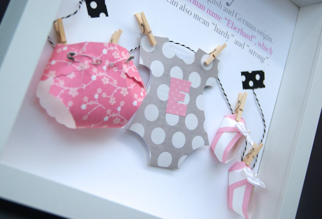 Personalized Baby Name Frame with Onesie, Diaper, & Baby Booties ...