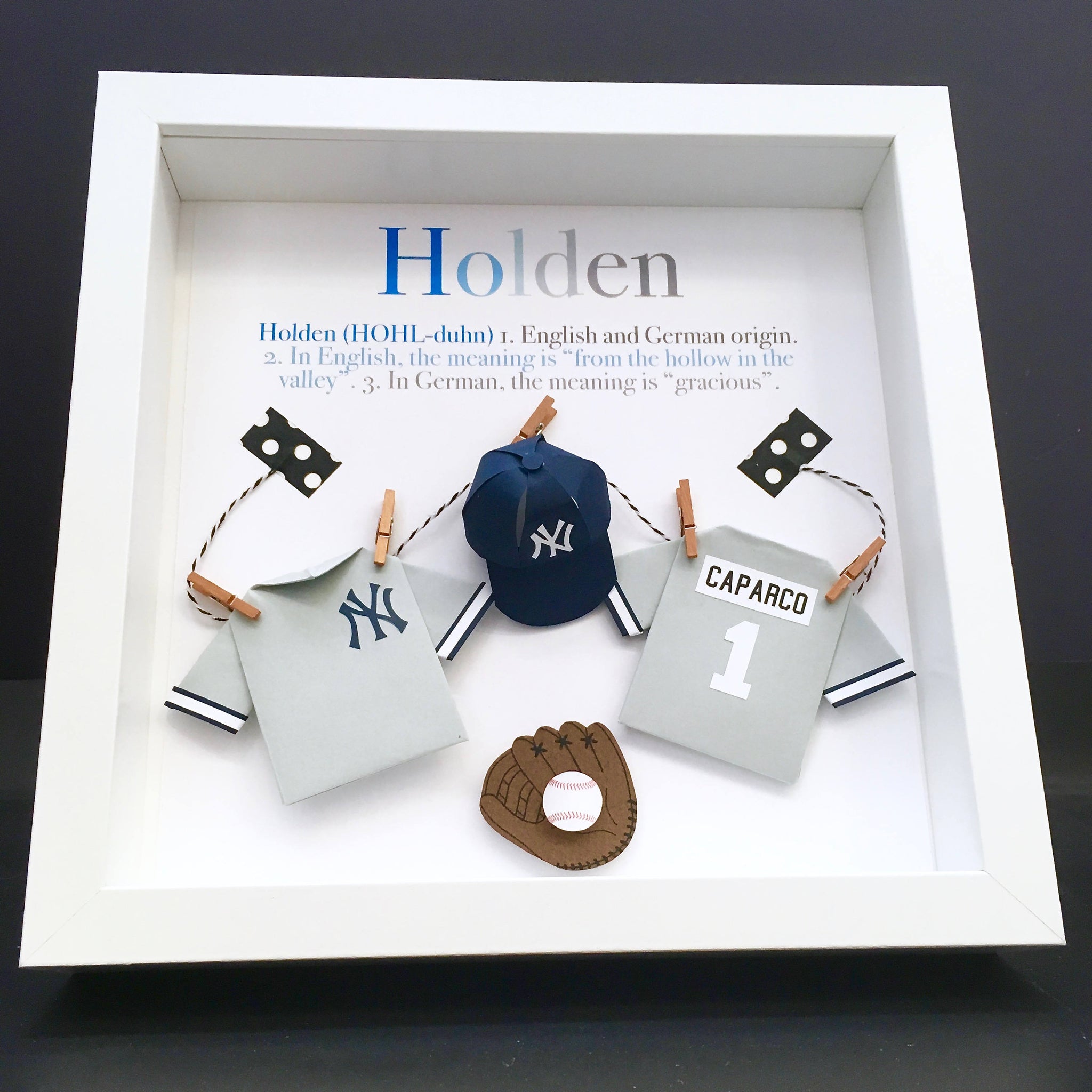 Personalized Baby Name Frame with MLB Baseball Theme of New York Yanke ...