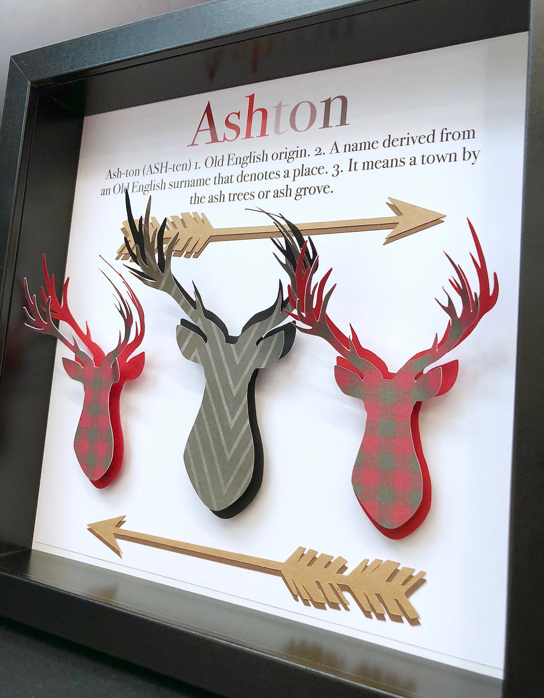 Baby Boy Name Frame with Rustic Theme of Deer Antlers & Arrows – Paint ...