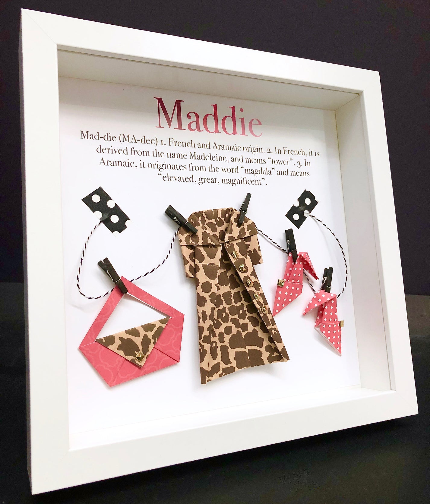 Personalized Baby Girl Name Frame with Dress Up Clothes – Paint & Paper ...