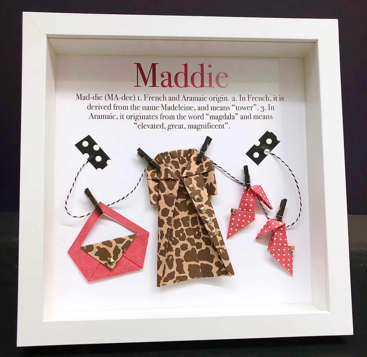 Personalized Baby Girl Name Frame with Dress Up Clothes – Paint & Paper ...