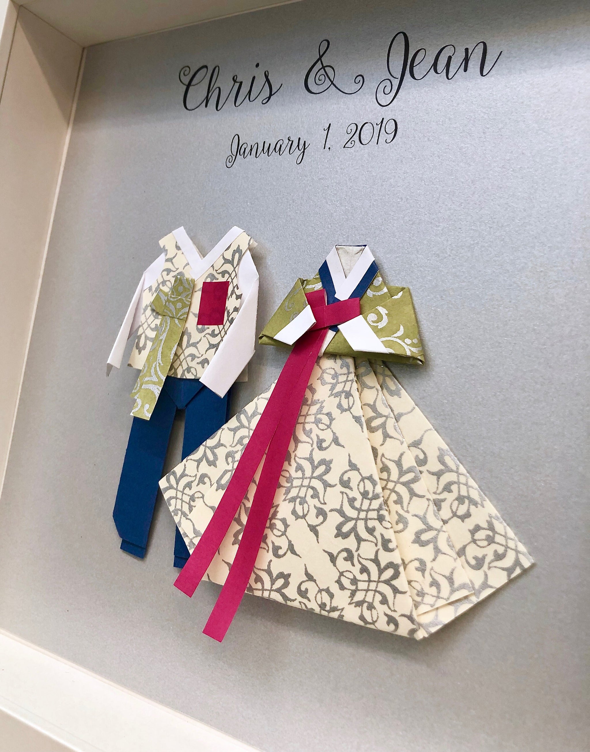 Personalized Korean Hanbok Wedding, Anniversary Frame – Paint & Paper Craft