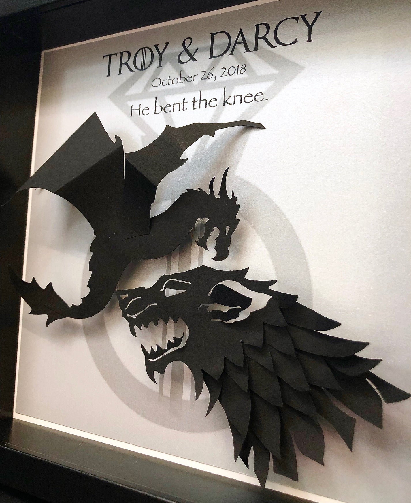 Game of Thrones Wedding/ Anniversary Frame – Paint & Paper Craft