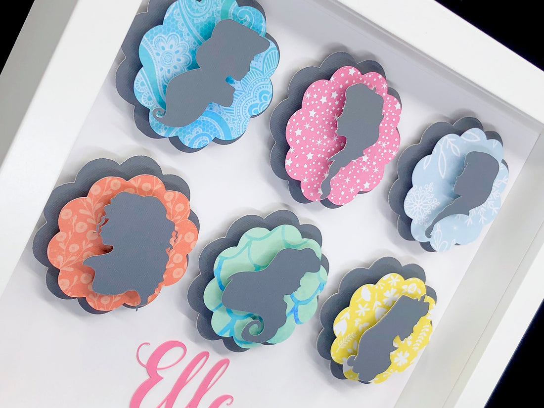 Personalized Baby Girl Name Frame of Disney Princesses, Ariel, Merida ...
