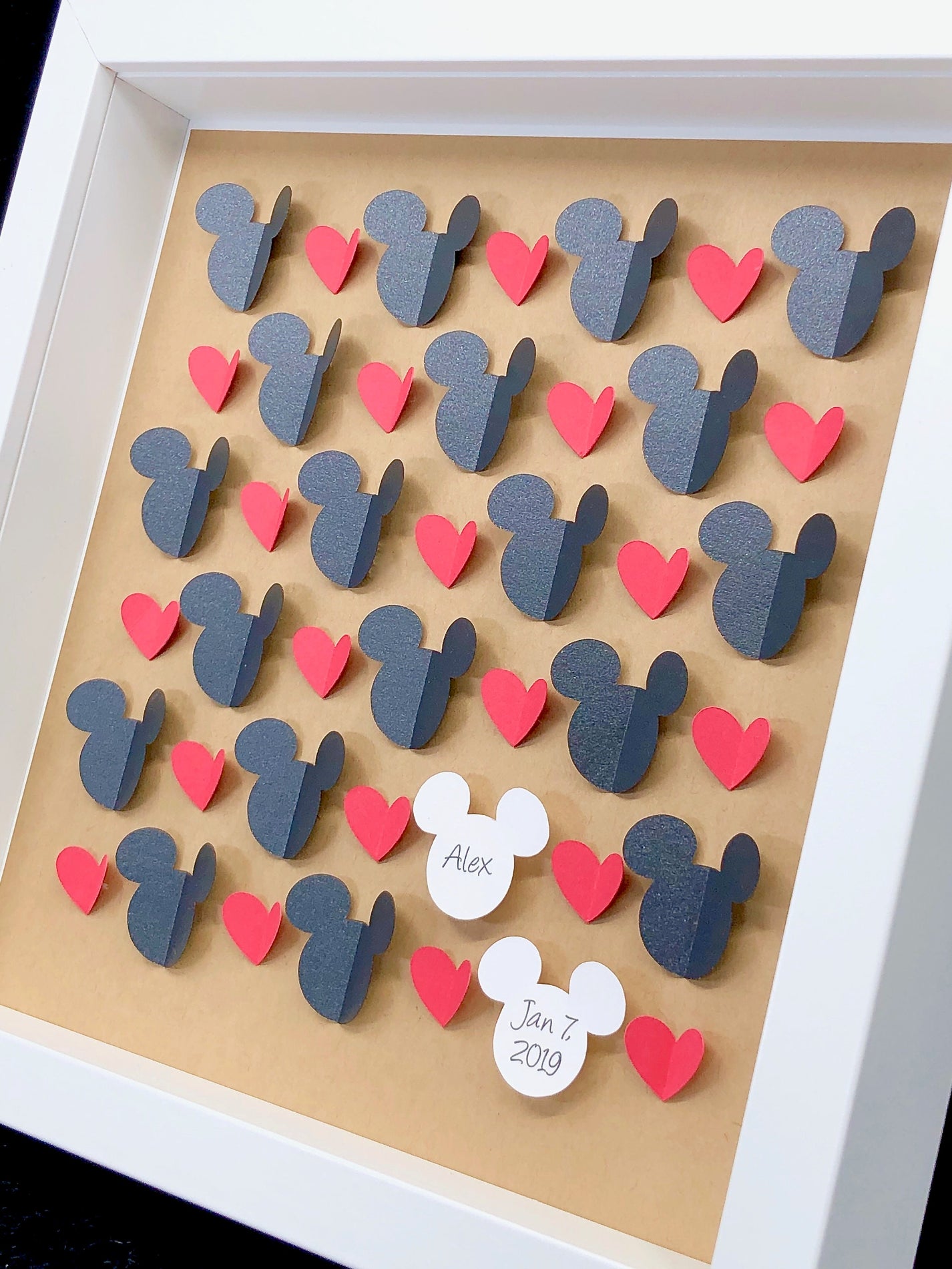 Personalized Baby Name Frame with Mickey Mouse – Paint & Paper Craft