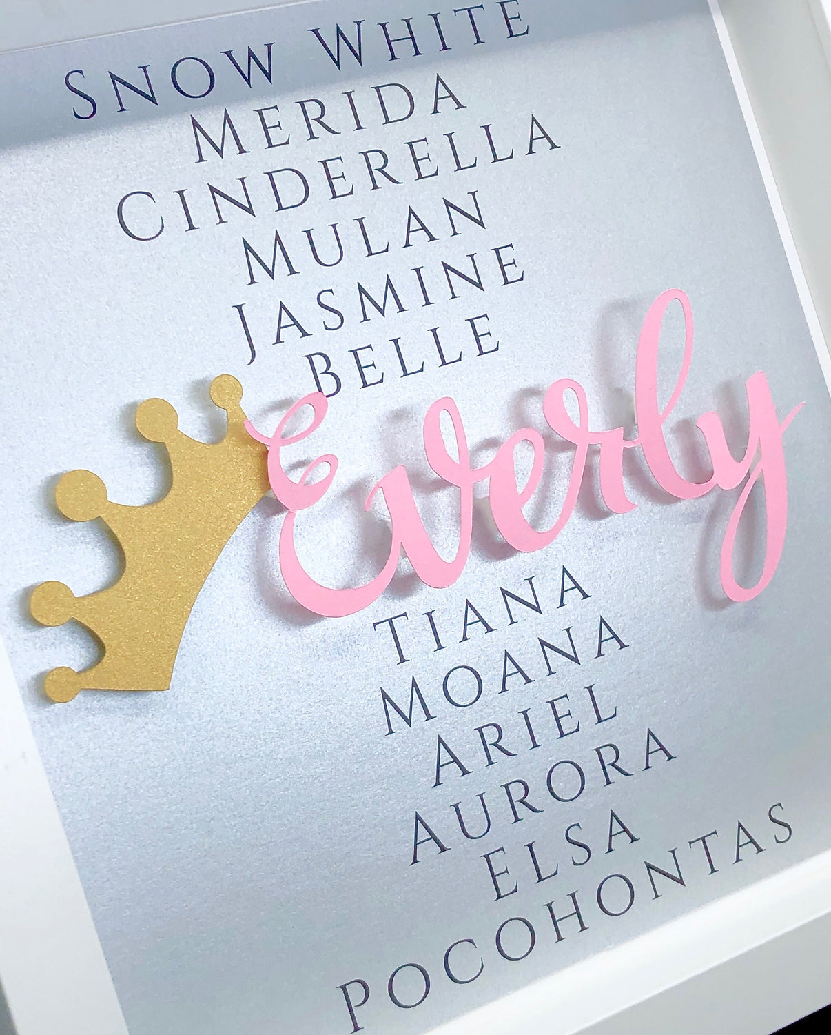 Personalized Disney Princess Baby Name Frame – Paint & Paper Craft