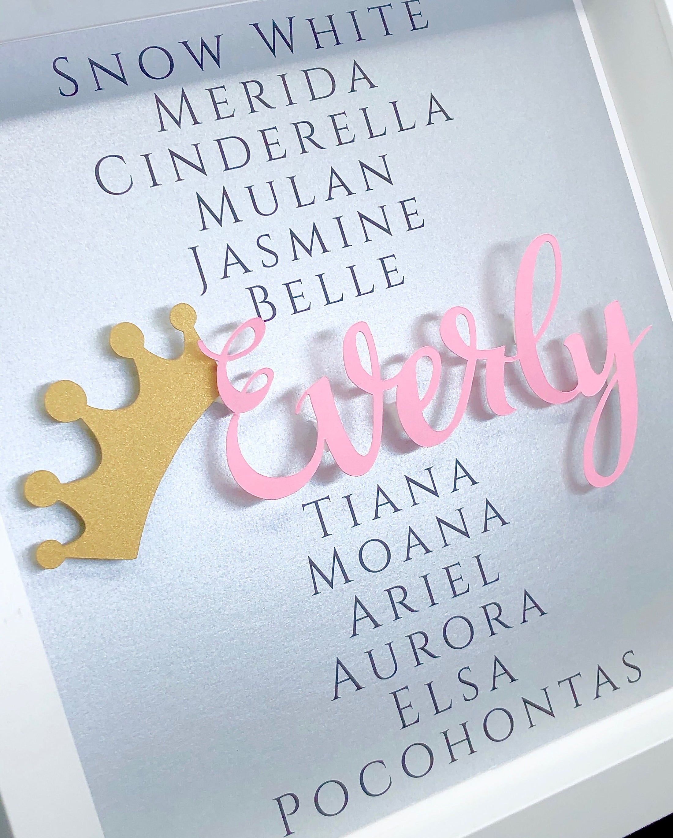 Personalized Disney Princess Baby Name Frame – Paint & Paper Craft