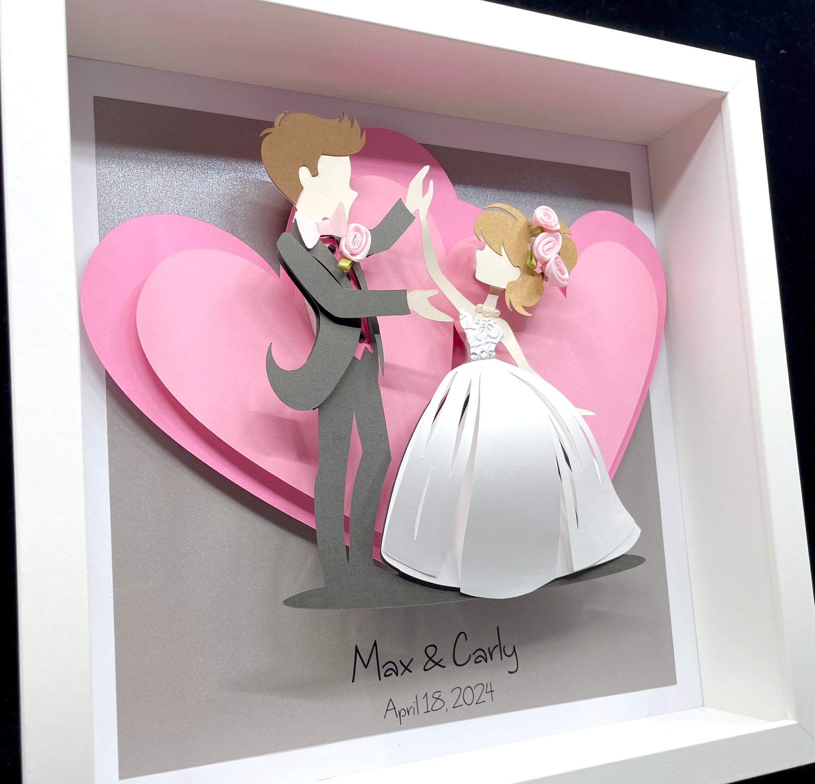 Personalized Bride and Groom Frame, Custom Wedding Gift, First 1st Ann ...