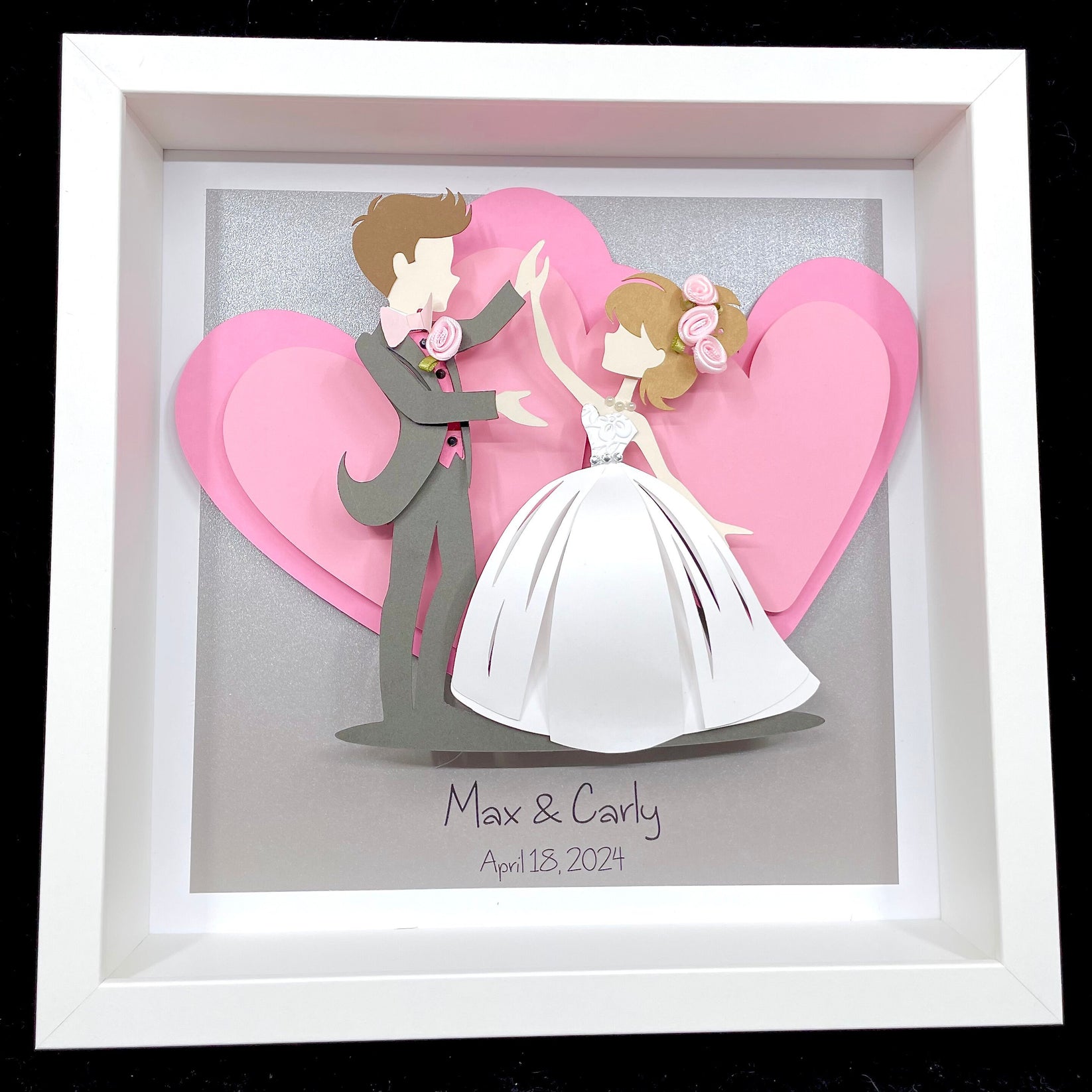 Personalized Bride and Groom Frame, Custom Wedding Gift, First 1st Ann ...